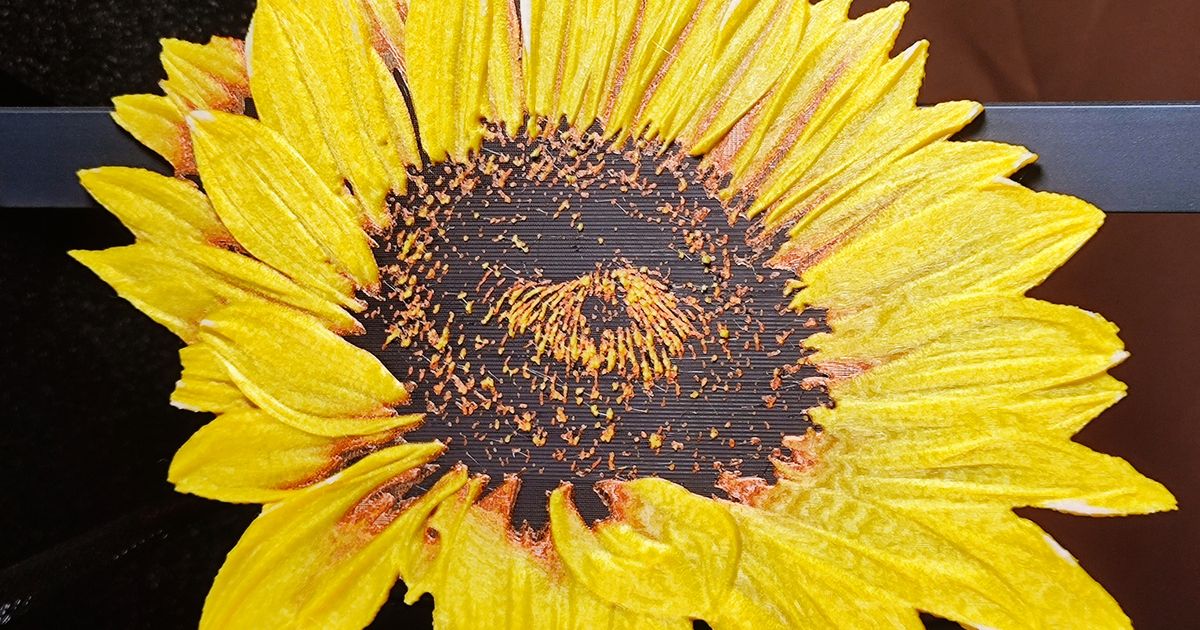 Sunflower using Hueforge by lostintech | Download free STL model ...