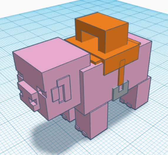 Minecraft Pig Keychain by garlicbreadhotpocket | Download free STL ...