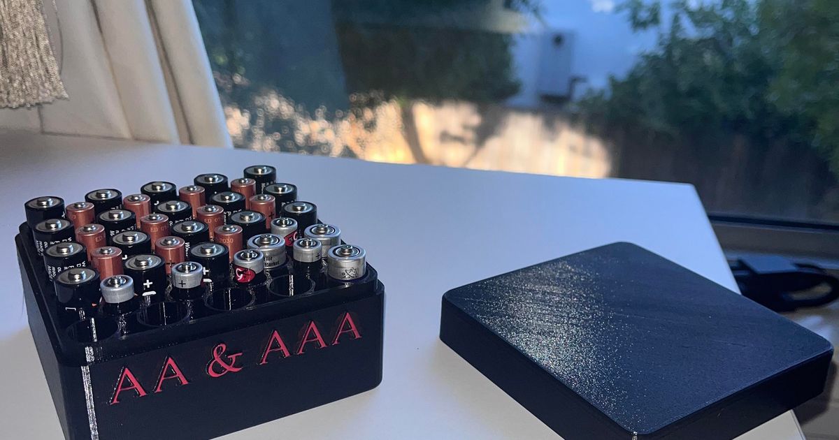 Battery Holder Case - AA and AAA Batteries by ShapeMaven | Download ...
