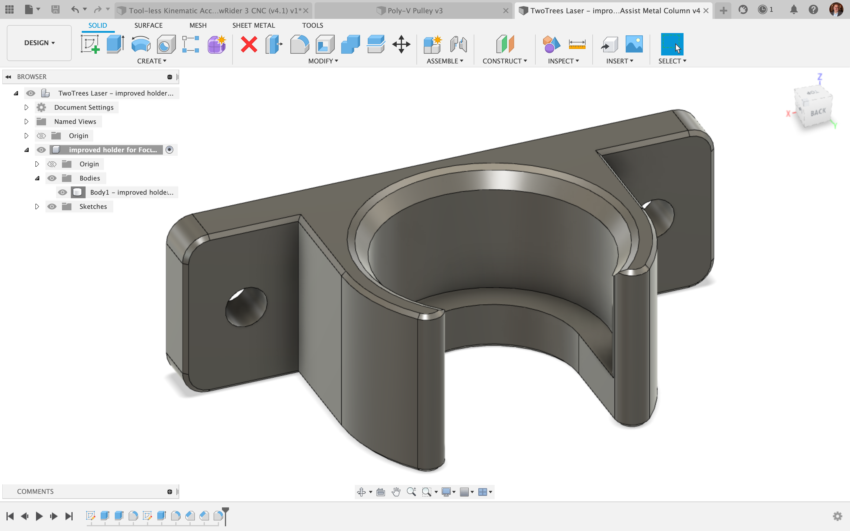 Improved holder for TwoTrees Laser "Focus Assist Metal Column" v1.0 ...