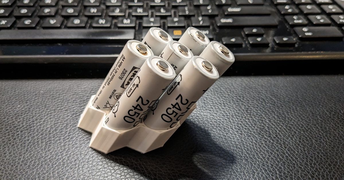 Vase Mode 7 AA Cells - Angled Holder by zuberio | Download free STL ...