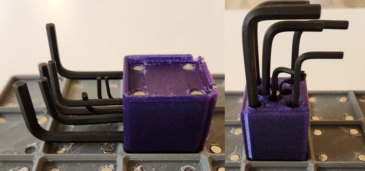 4D Gridfinity Hex Key Holder - Stack metric or SAE allen wrenches vertically or horizontally ...