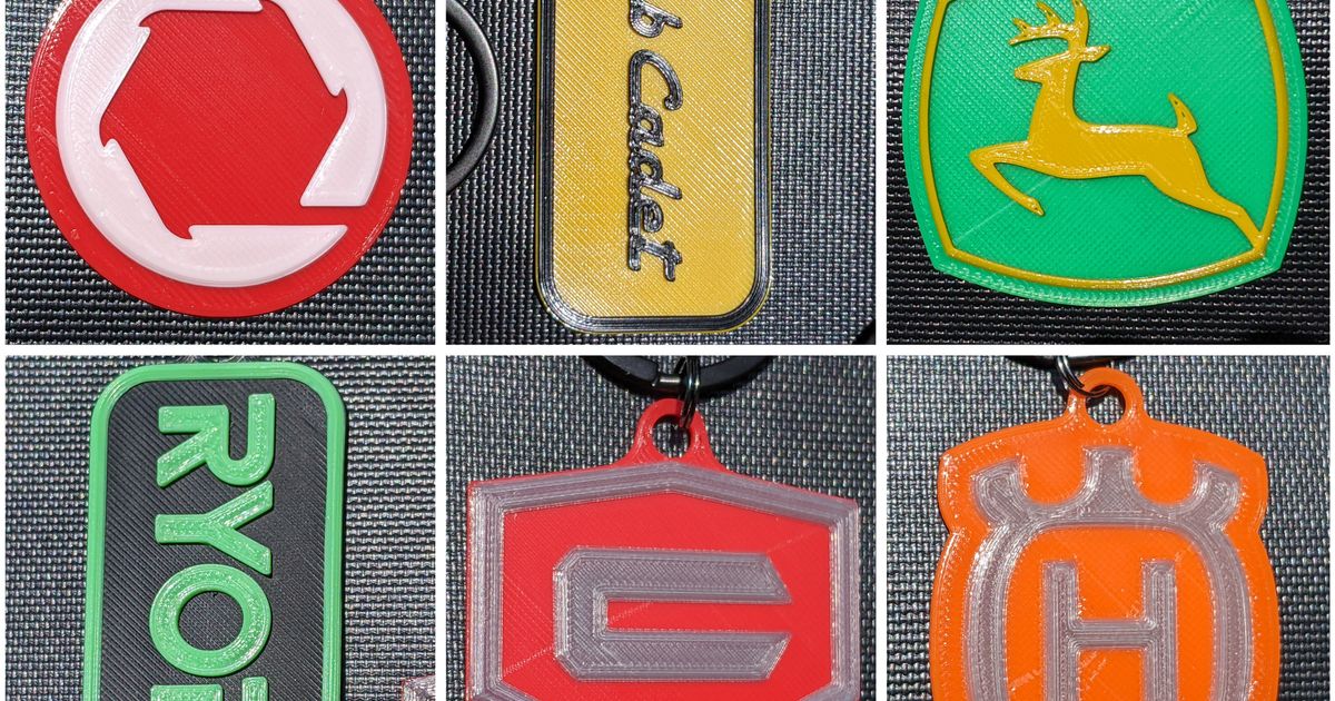 Lawn Mower Brand Emblem Keychains by Grandpa 3DPrints | Download free ...
