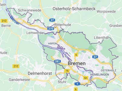 Bremen - Map of the city (with and without districts) by Maeshmaker ...