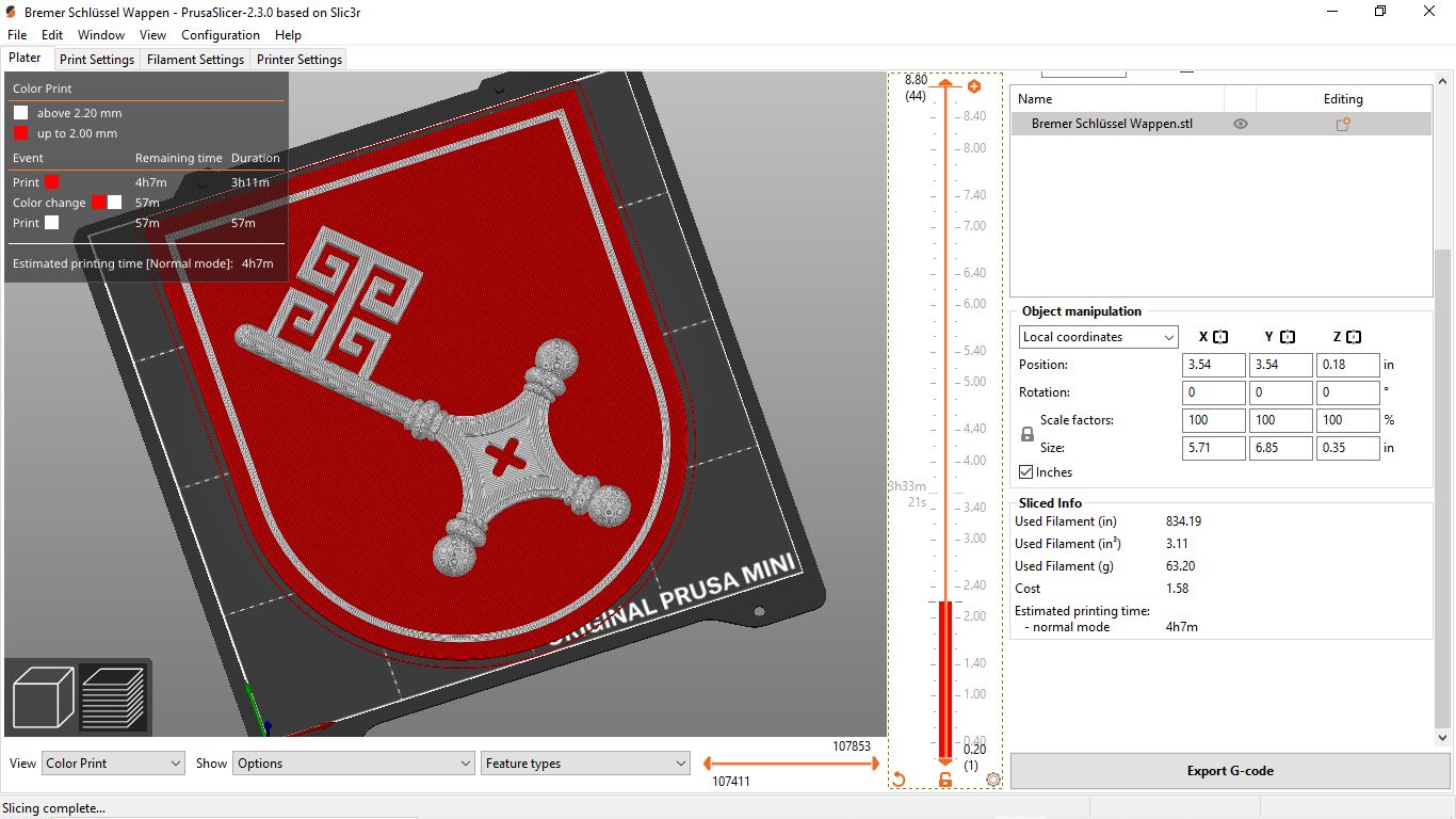 Bremen - Wappen mit Schlüssel by Maeshmaker | Download free STL model ...