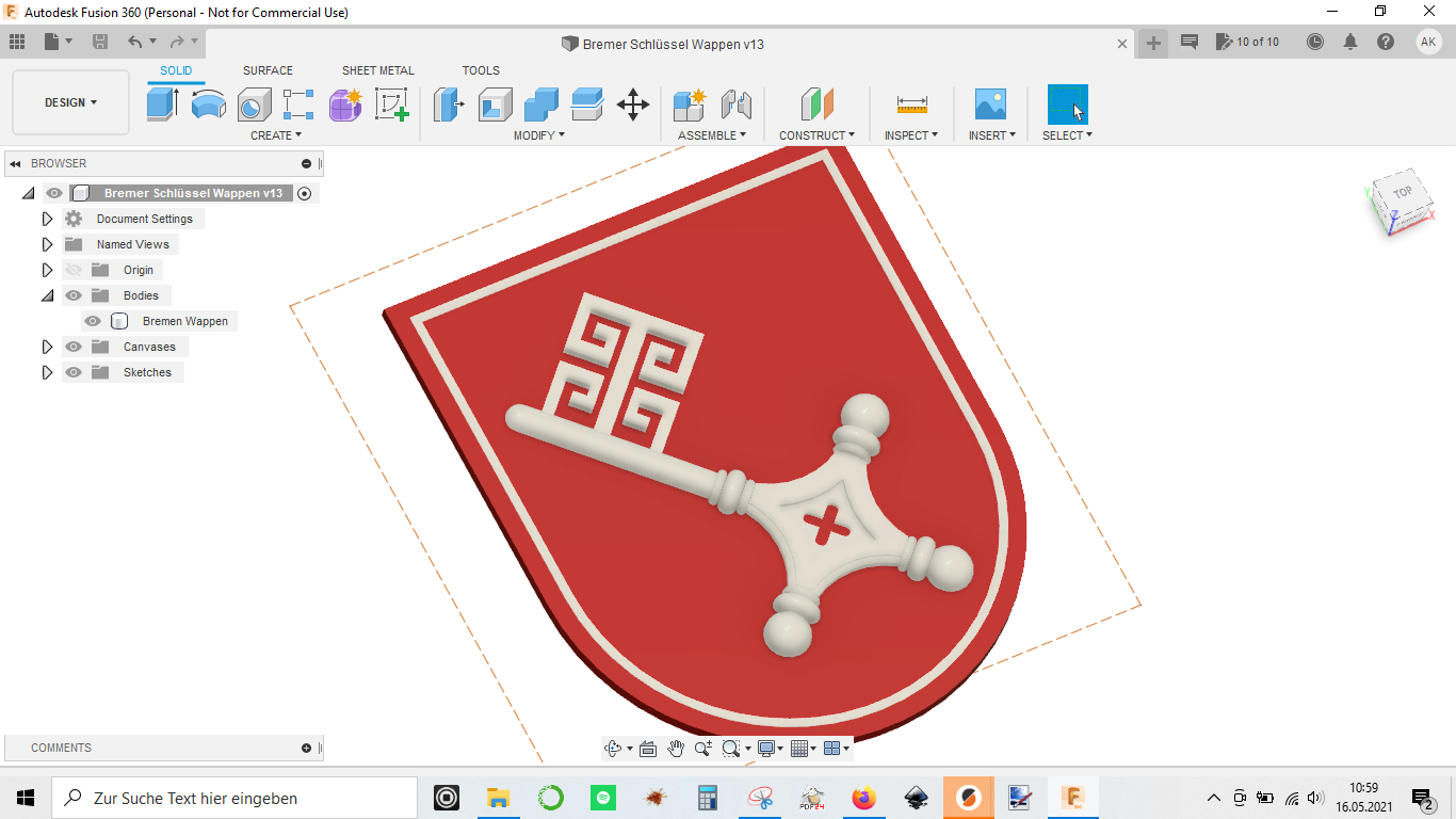 Bremen - Wappen mit Schlüssel by Maeshmaker | Download free STL model ...