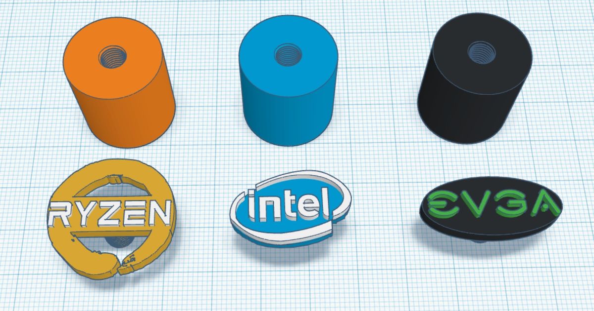Screws with Logo (AMD, Intel, EVGA) by NotaRat | Download free STL ...