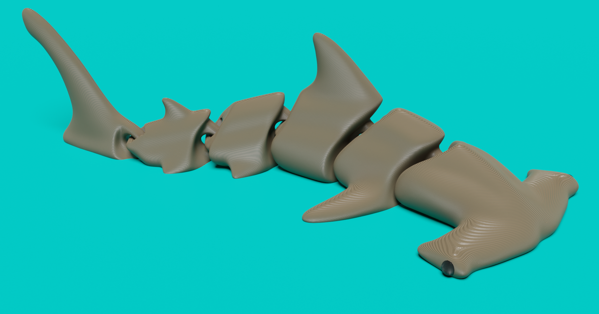Articulated Hammerhead Shark by Jopek Design | Download free STL model ...