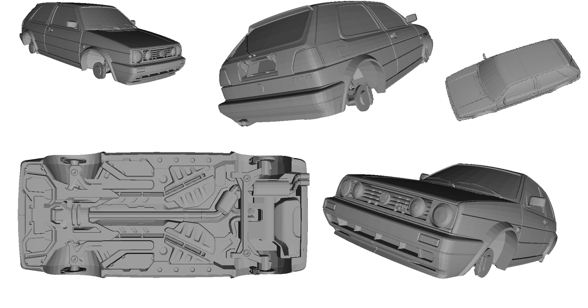 Rocket League Golf Mk2 GTI von OrangeSs | Kostenloses STL-Modell ...