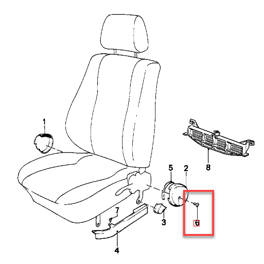 Bmw E30 - front seats side cover clip (OEM: 52 10 1 906 933) by ...