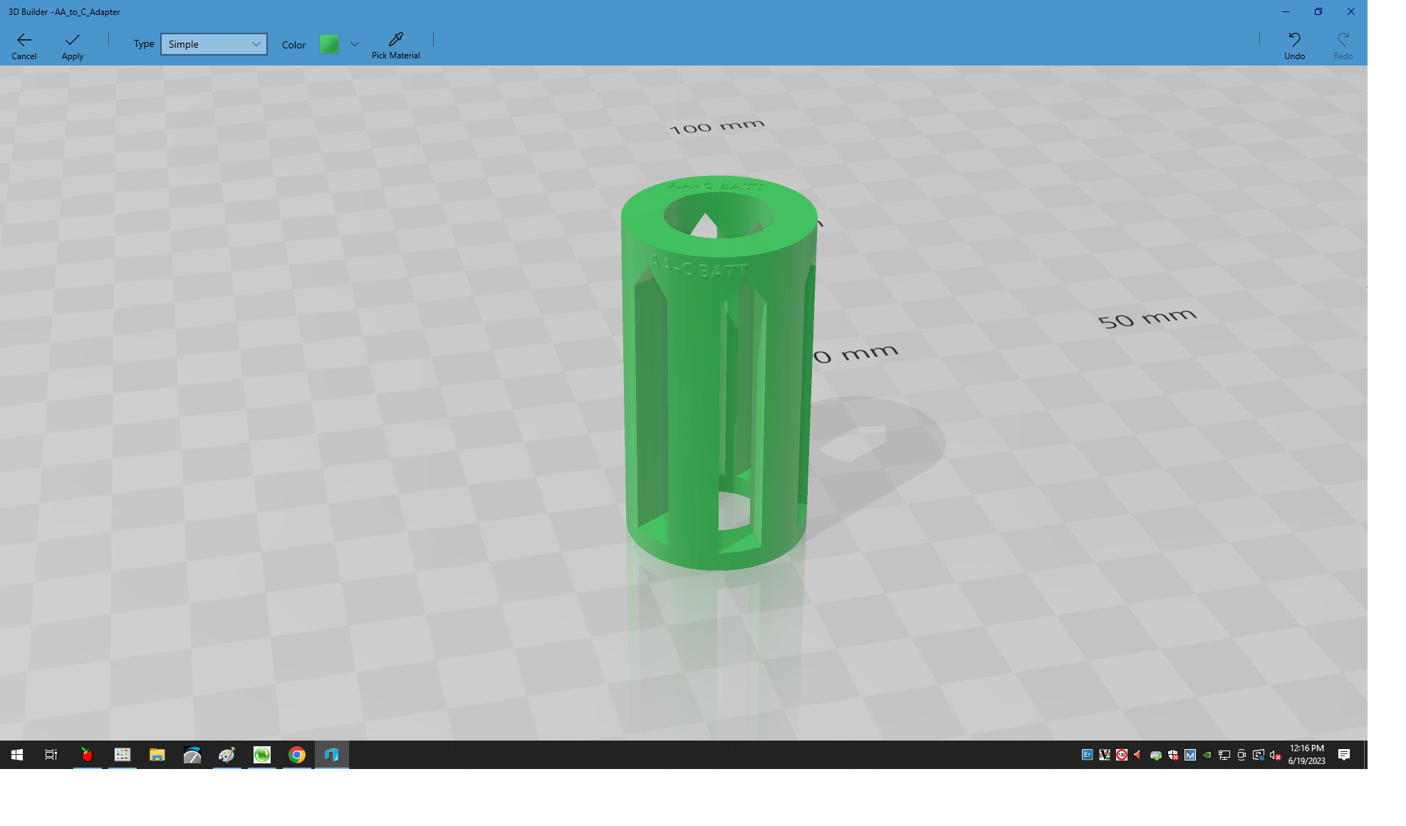 AA cell adapter to C by squirrel | Download free STL model | Printables.com