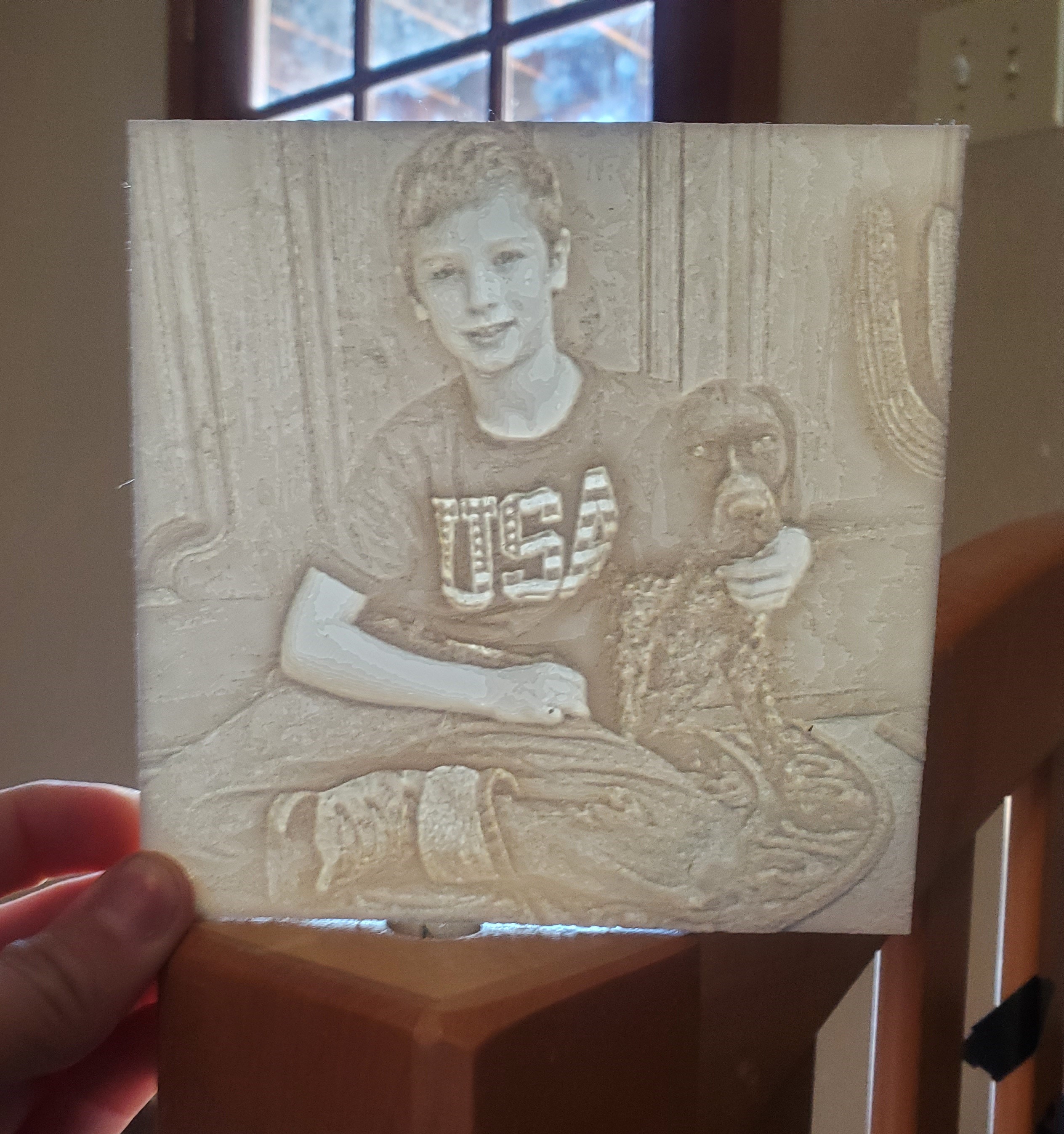 lithophane of Me and my dog by Diamondback Printer | Download free STL ...