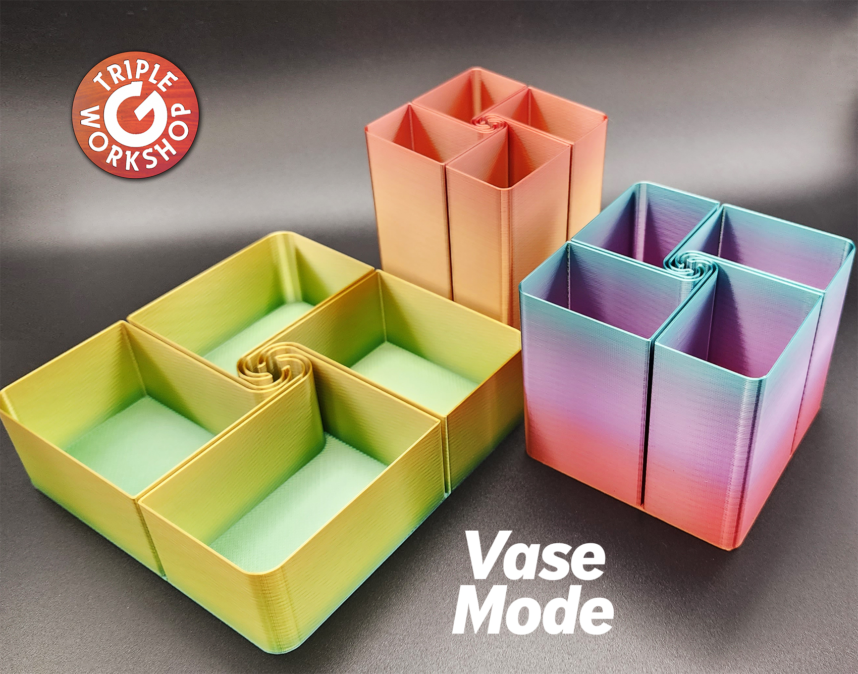 4 Compartment Caddy with a Twist - Vase Mode by Triple G Workshop | Download free STL model ...