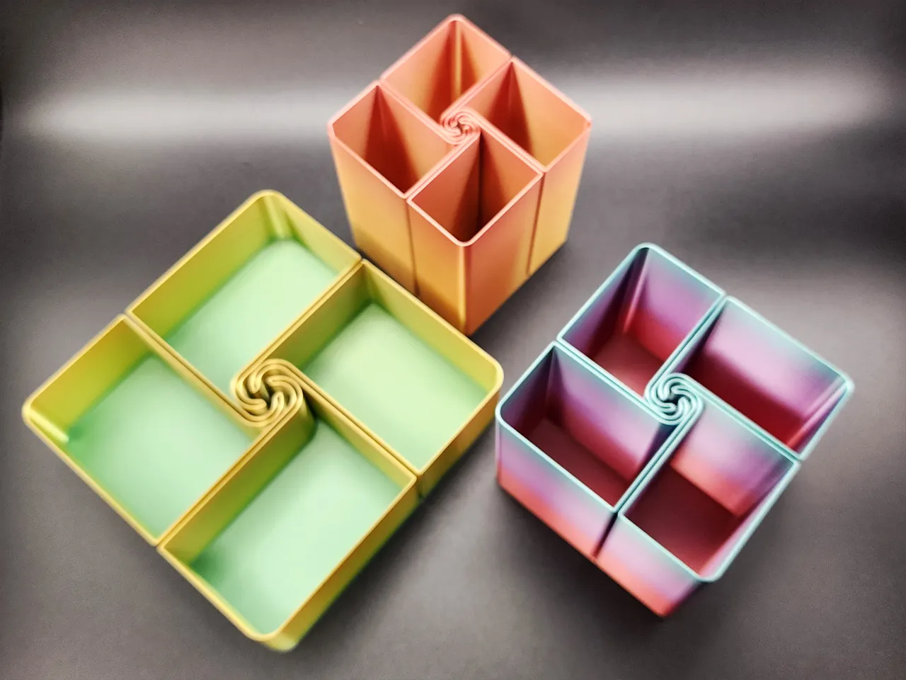 4 Compartment Caddy with a Twist - Vase Mode by Triple G Workshop | Download free STL model ...