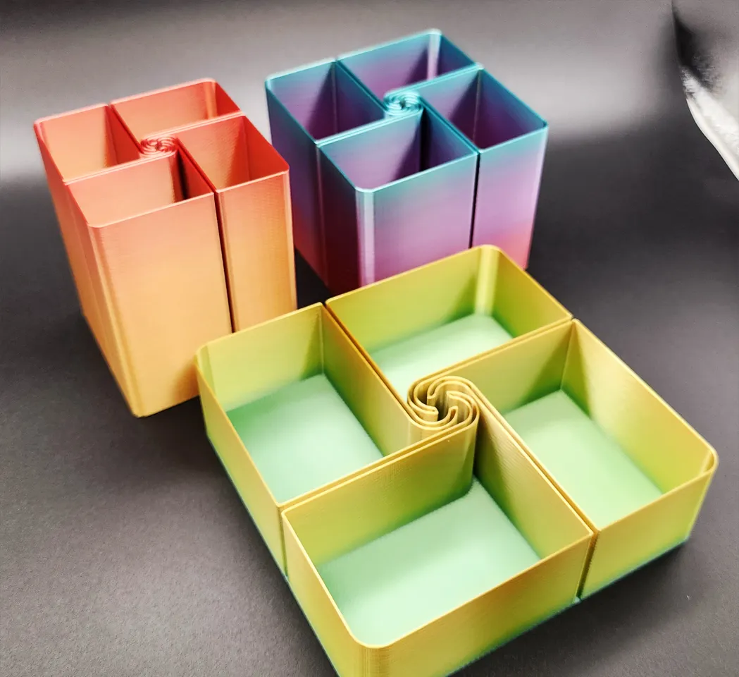 4 Compartment Caddy with a Twist - Vase Mode by Triple G Workshop | Download free STL model ...