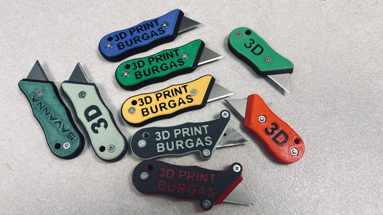 Replaceable razor blade utility knife by 3DPrintBurgas | Download free ...