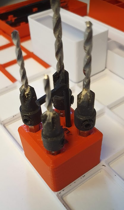 Gridfinity 1x1 For 4 Countersunk Hex Drillbits Hex Key By Cami Fra