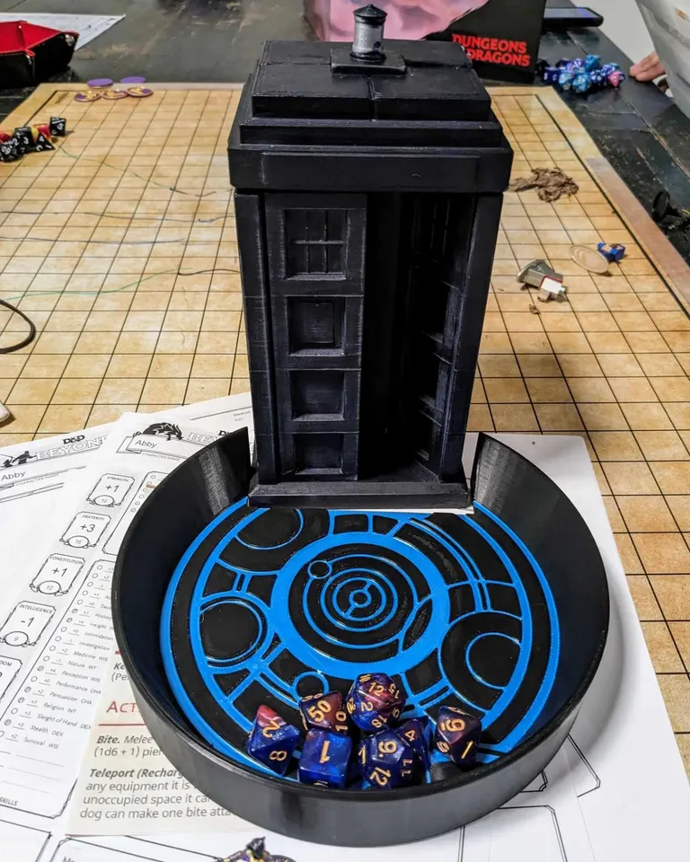 TARDIS Dice Tower Tray by Chunkadust | Download free STL model ...