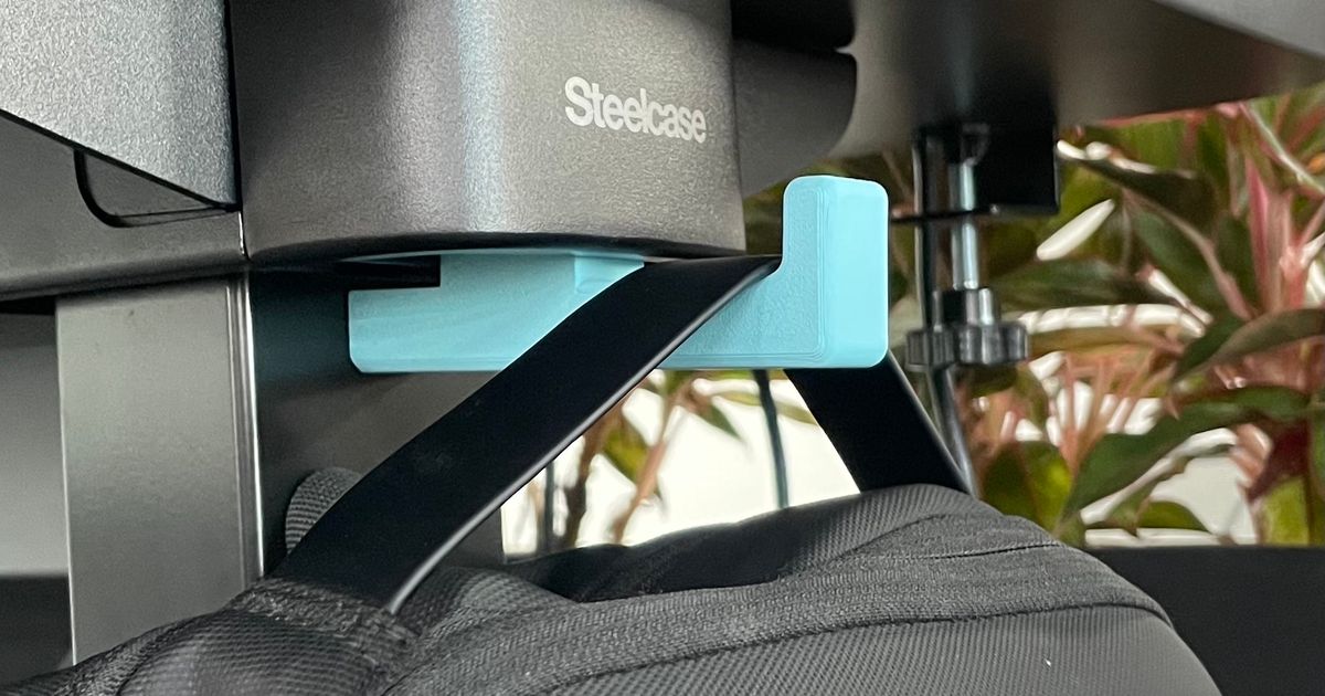 Steelcase Standing Desk Backpack Hook by Cory | Download free STL model ...