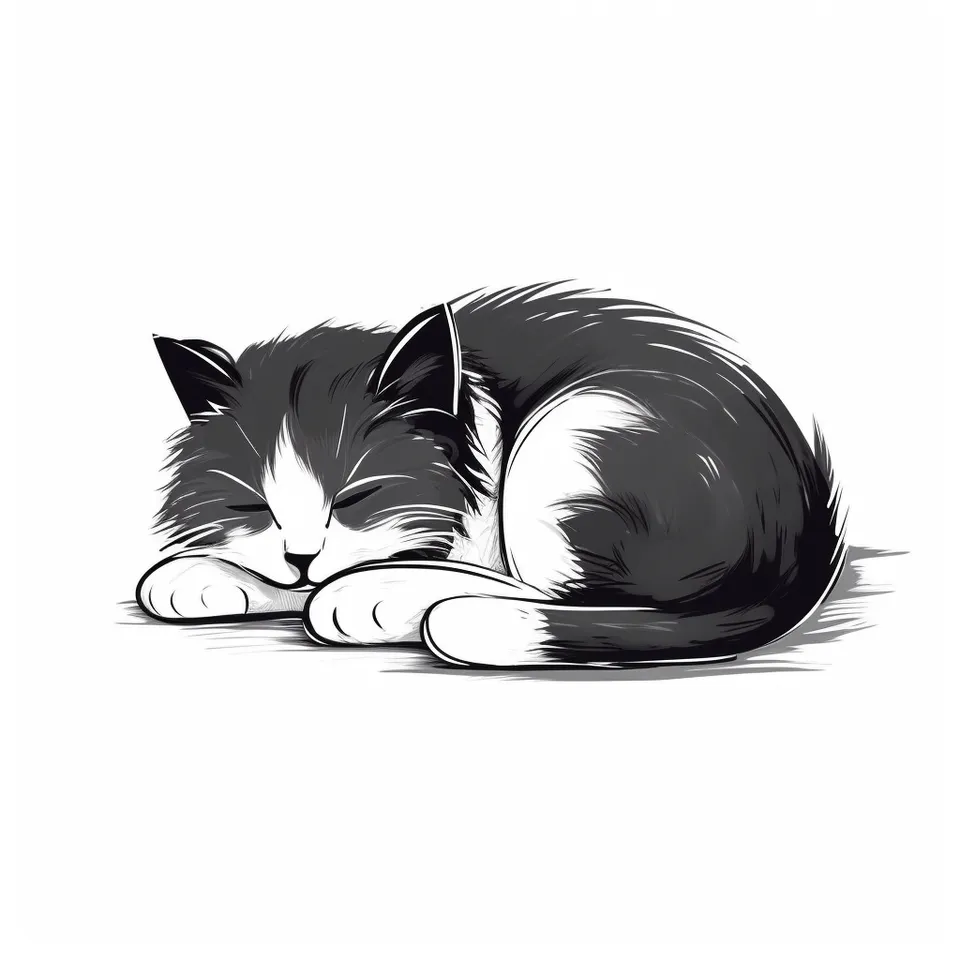 Cat Sleeping Drawing
