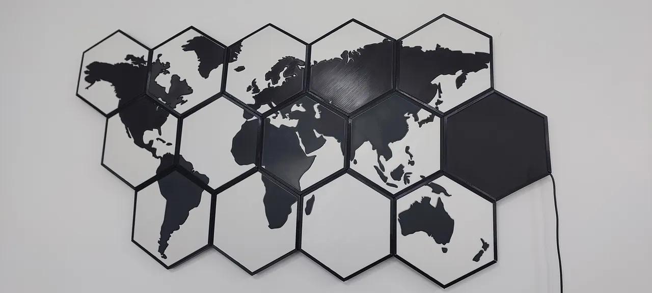 Hexagon World Map by KipiKipod | Download free STL model | Printables.com