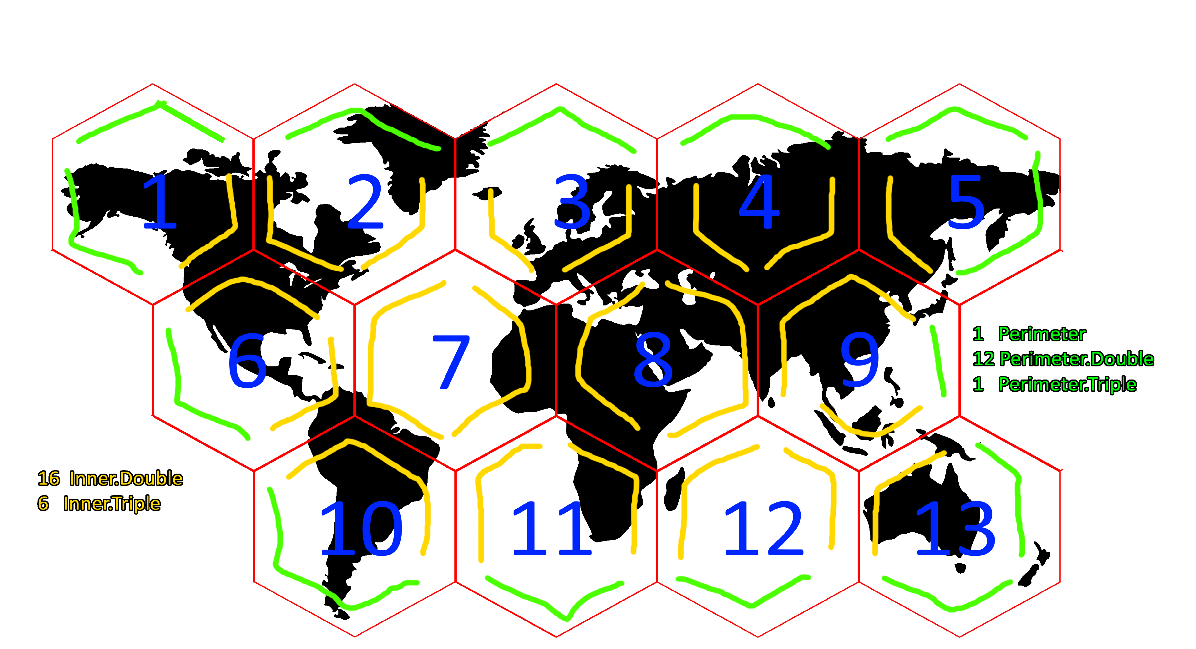 Hexagon World Map by KipiKipod | Download free STL model | Printables.com