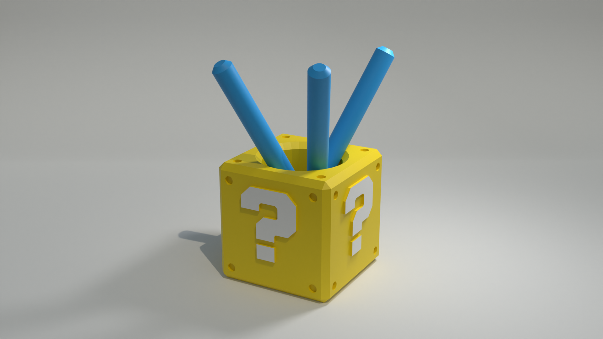 Mario Question Block Pen Holder by Ruan | Download free STL model ...