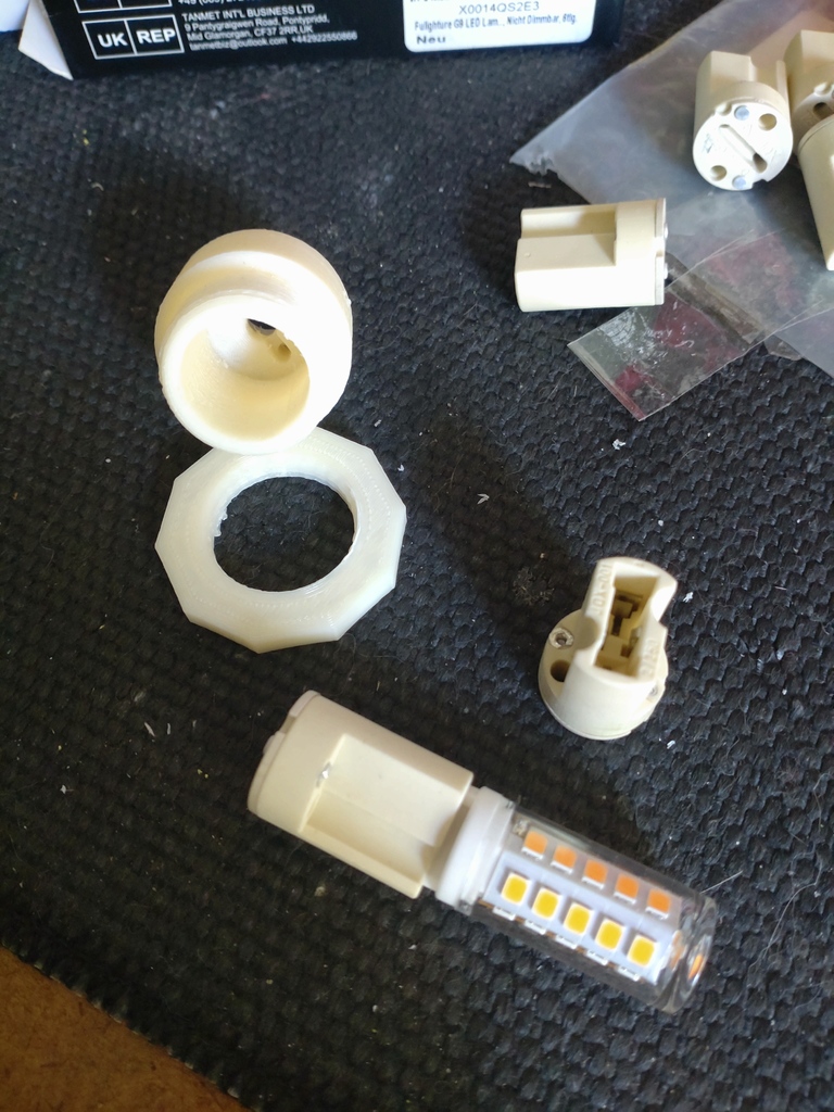 G9 LED bulb socket holder, with thread for lampshade by Andreagattonero ...