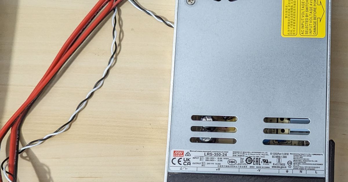 FYSETC MW Power Supply LRS-350-24 - MOUNT for Prusa MK3S+ by edmar | Download free STL model ...