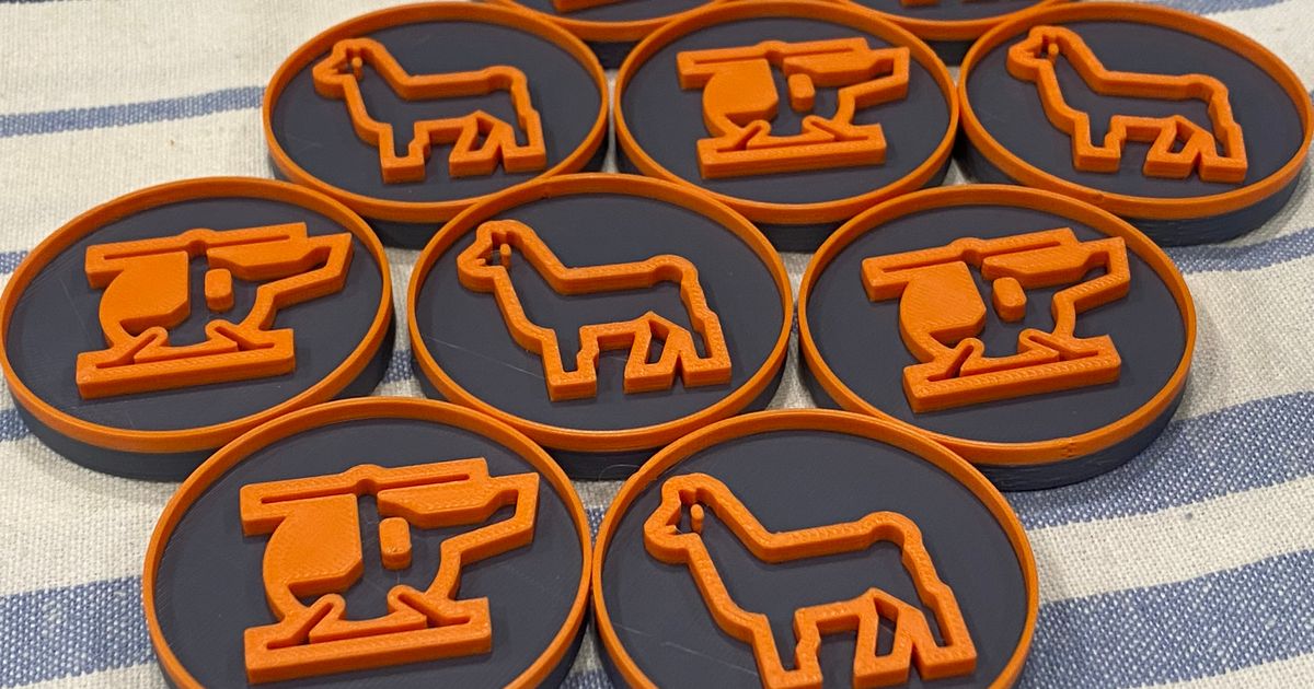 Helicopter and llama game tokens by Grandaspanna | Download free STL ...