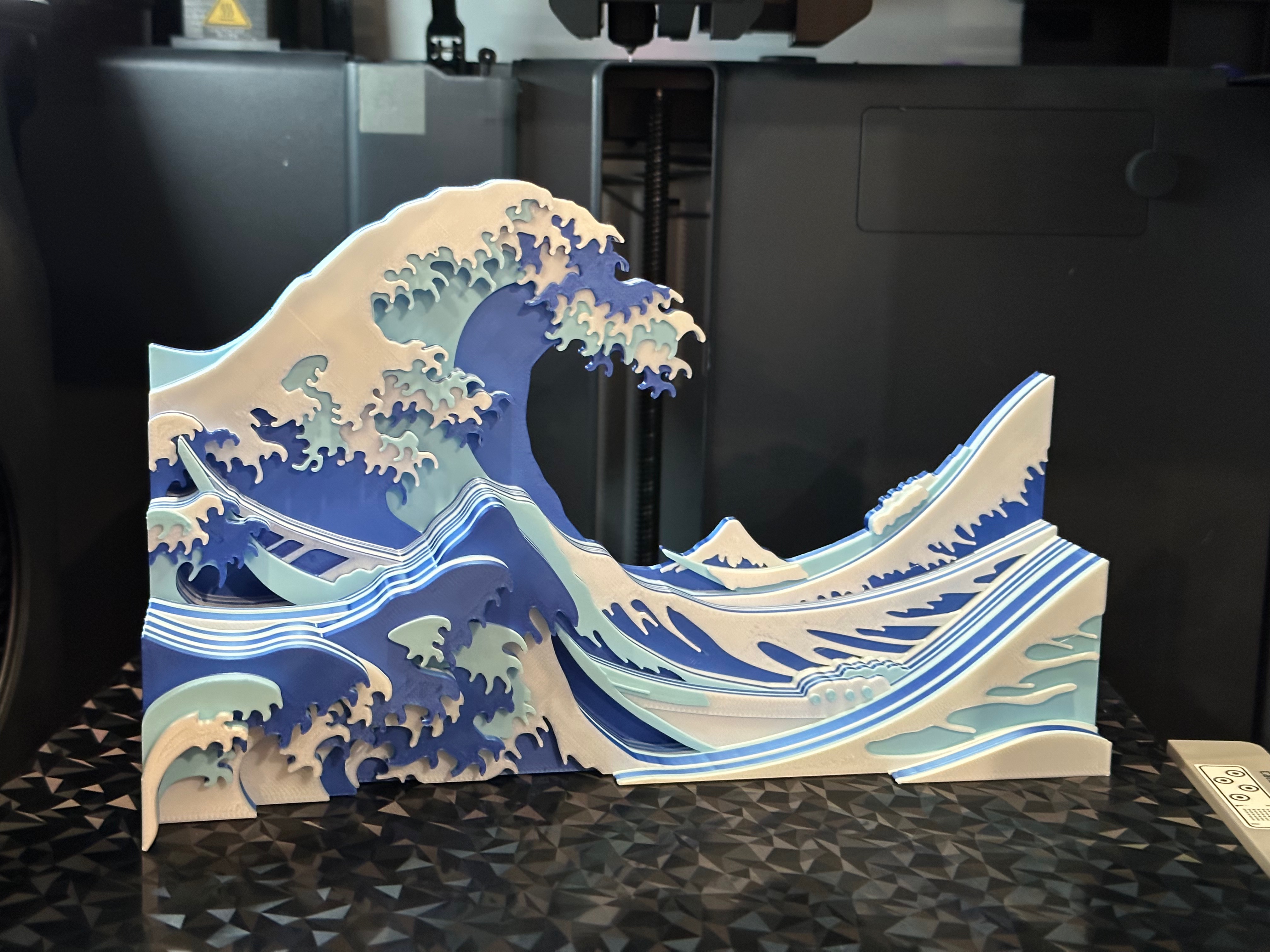 The Great Wave of Kanagawa Multi-coloured by BusyBee3D | Download free ...