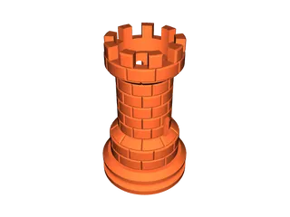 Rook chess piece with stairs by 五六七 | Download free STL model ...