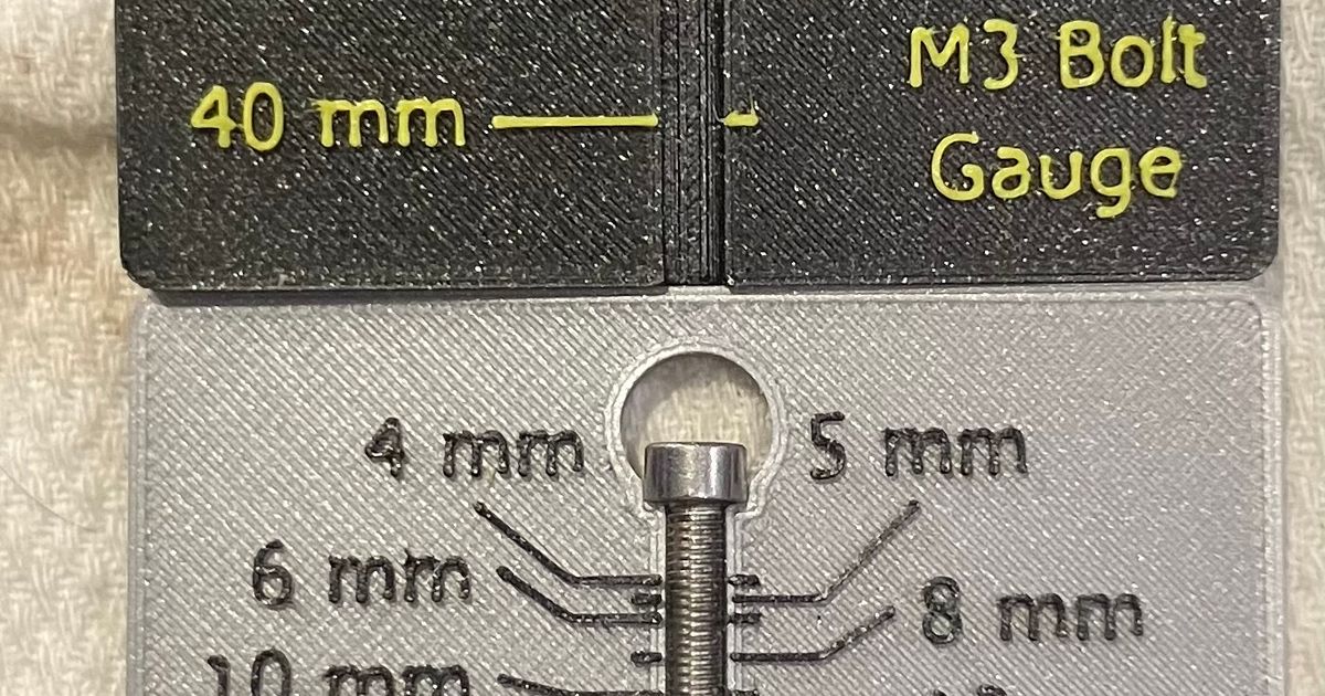 M3 Bolt Length Measurement Gauge By ChuckMcM Download Free STL Model M3 Bolt Length Measurement Gauge By ChuckMcM Download Free STL Model