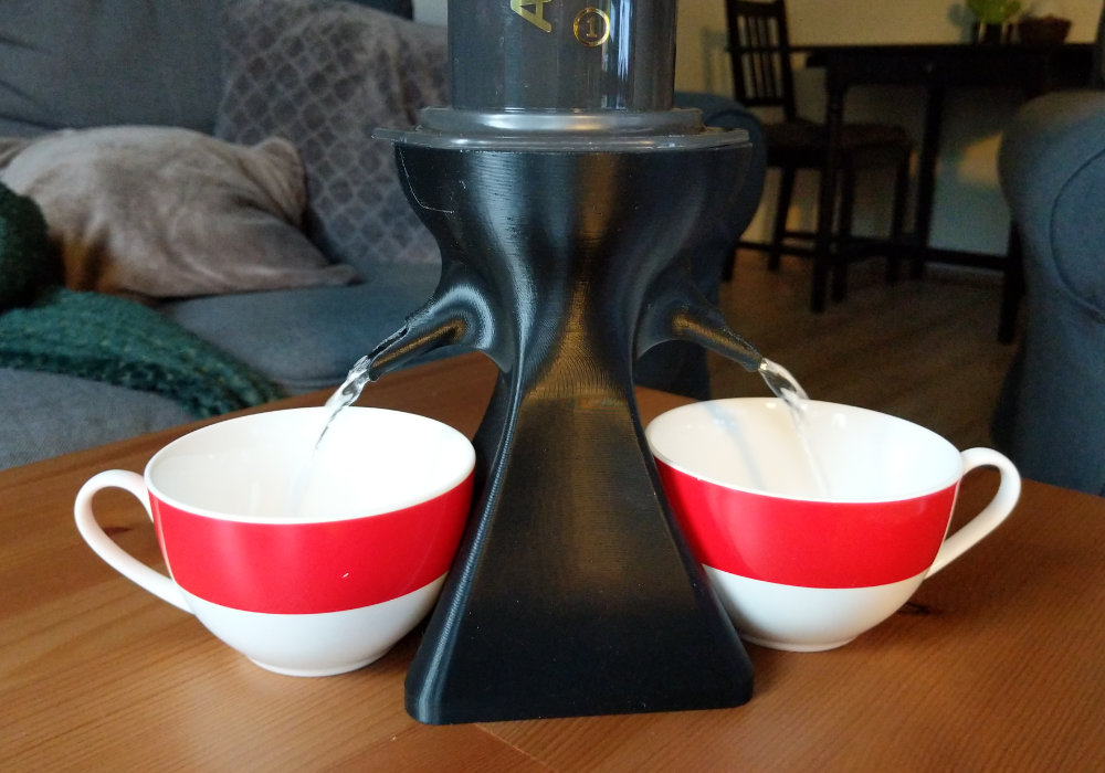 Aeropress pouring stand for two cups by blkhd | Download free STL model ...