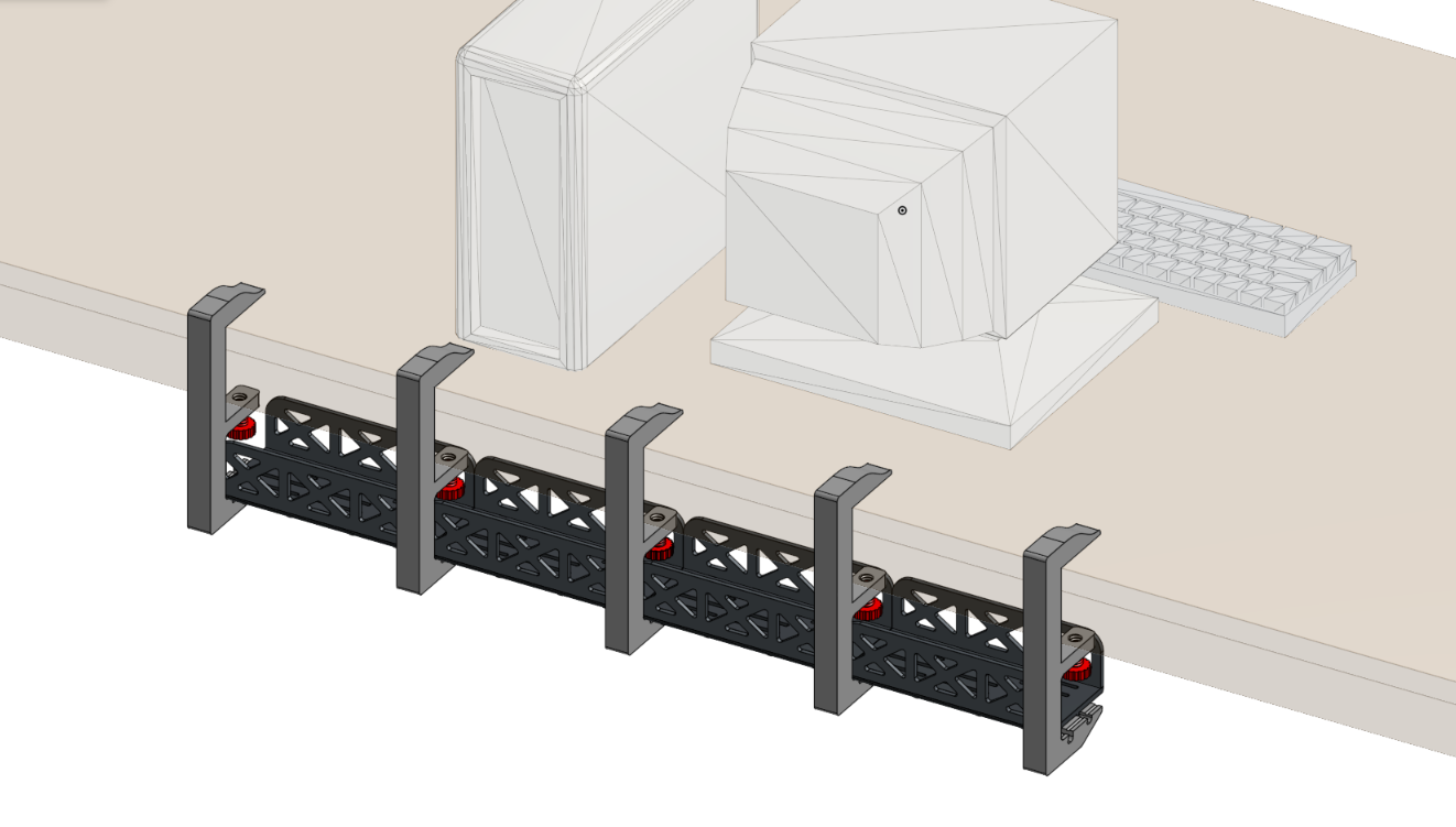COMPUTER CABLE TRAY (Modular) by Kreme | Download free STL model ...