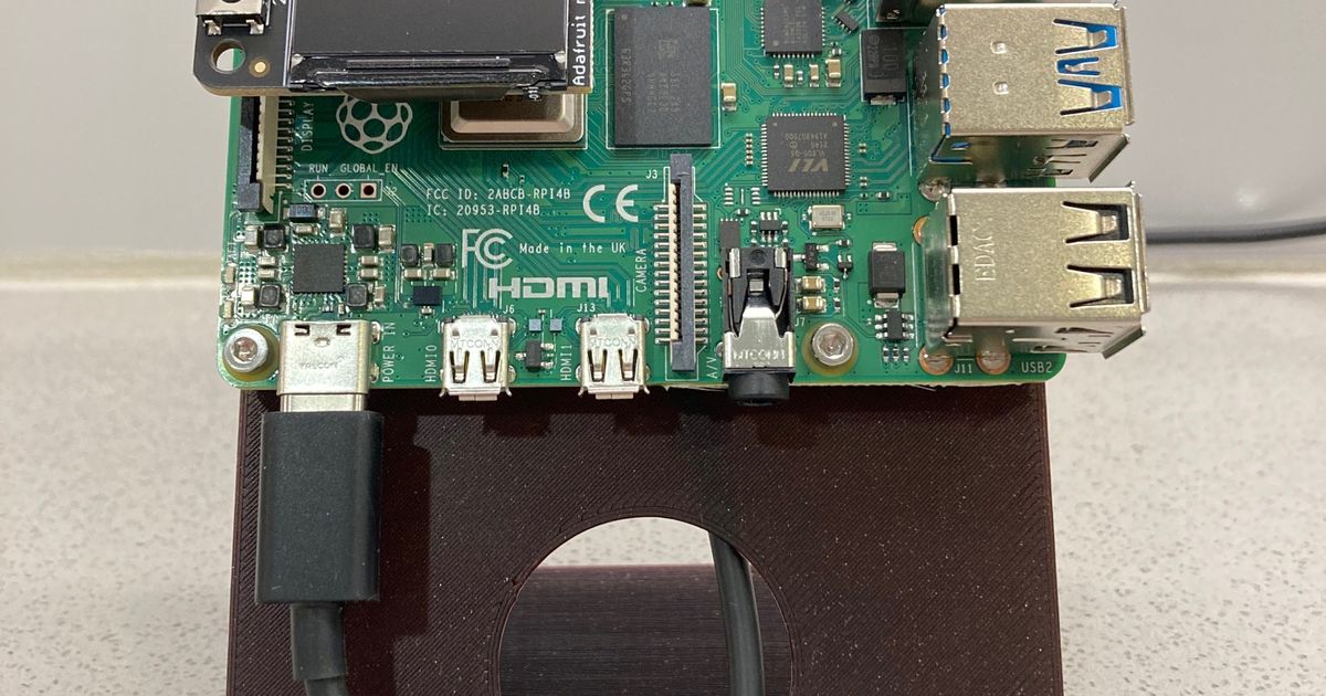 Raspberry Pi 5 Pi 4 or 3 Display Stand by StrandedOrg | Download free ...