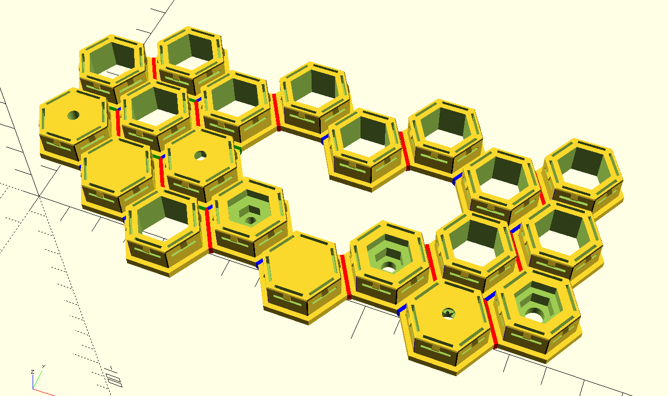 Honeycomb Wall System OpenScad Connectors by James Gilliland | Download ...