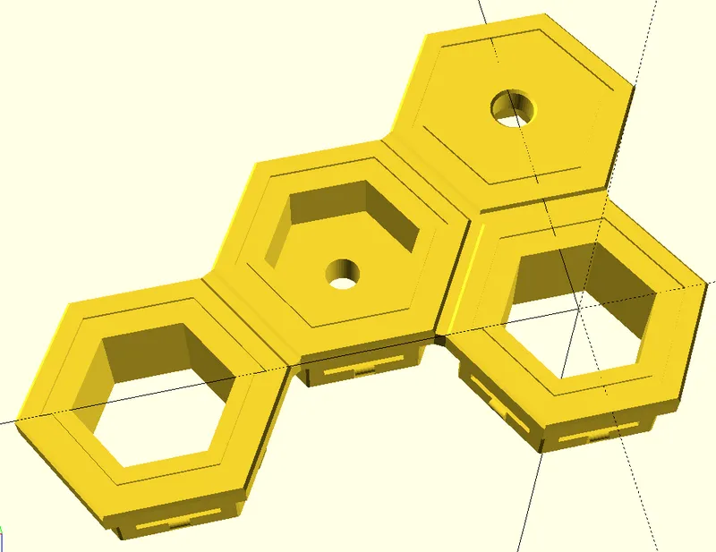 Honeycomb Wall System OpenScad Connectors by James Gilliland | Download ...