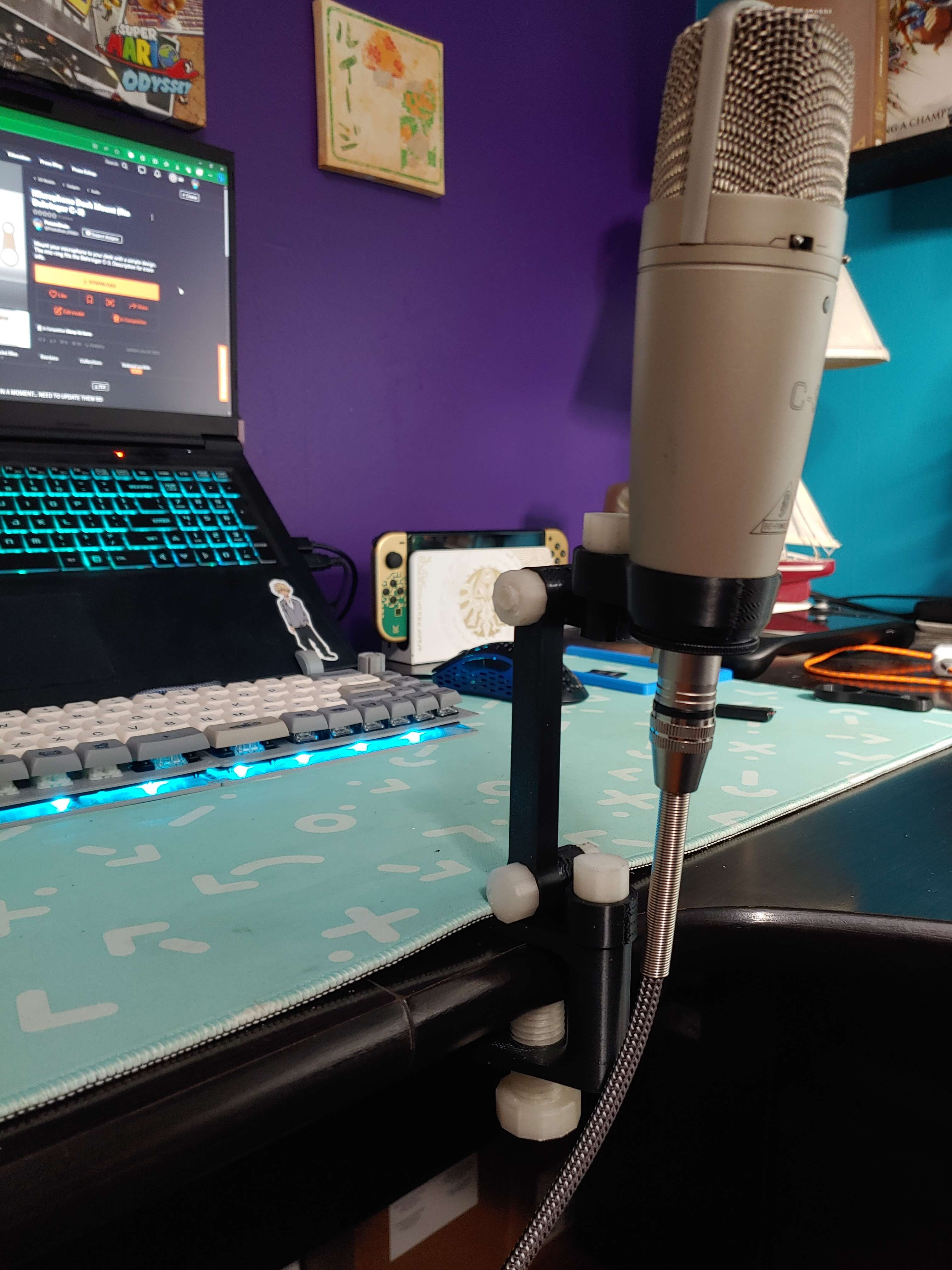 Modular Microphone Desk Mount (fits Behringer C-3) by PotatoBrain ...