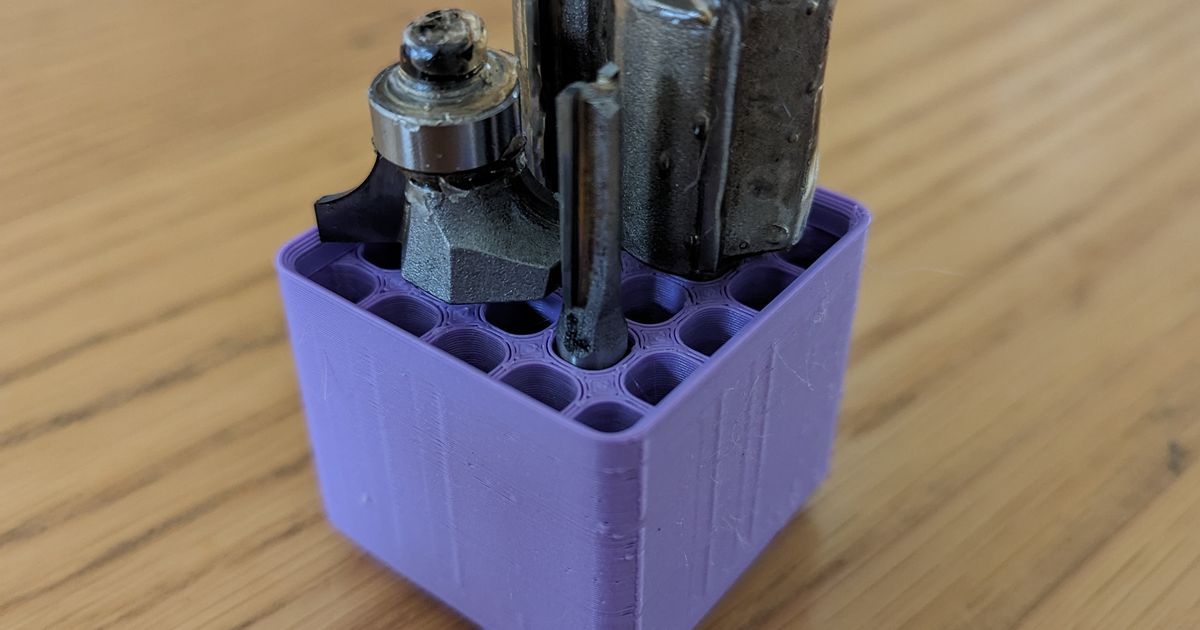 Gridfinity ¼" router bit holder (3 sizes) by Matt Mellor | Download ...