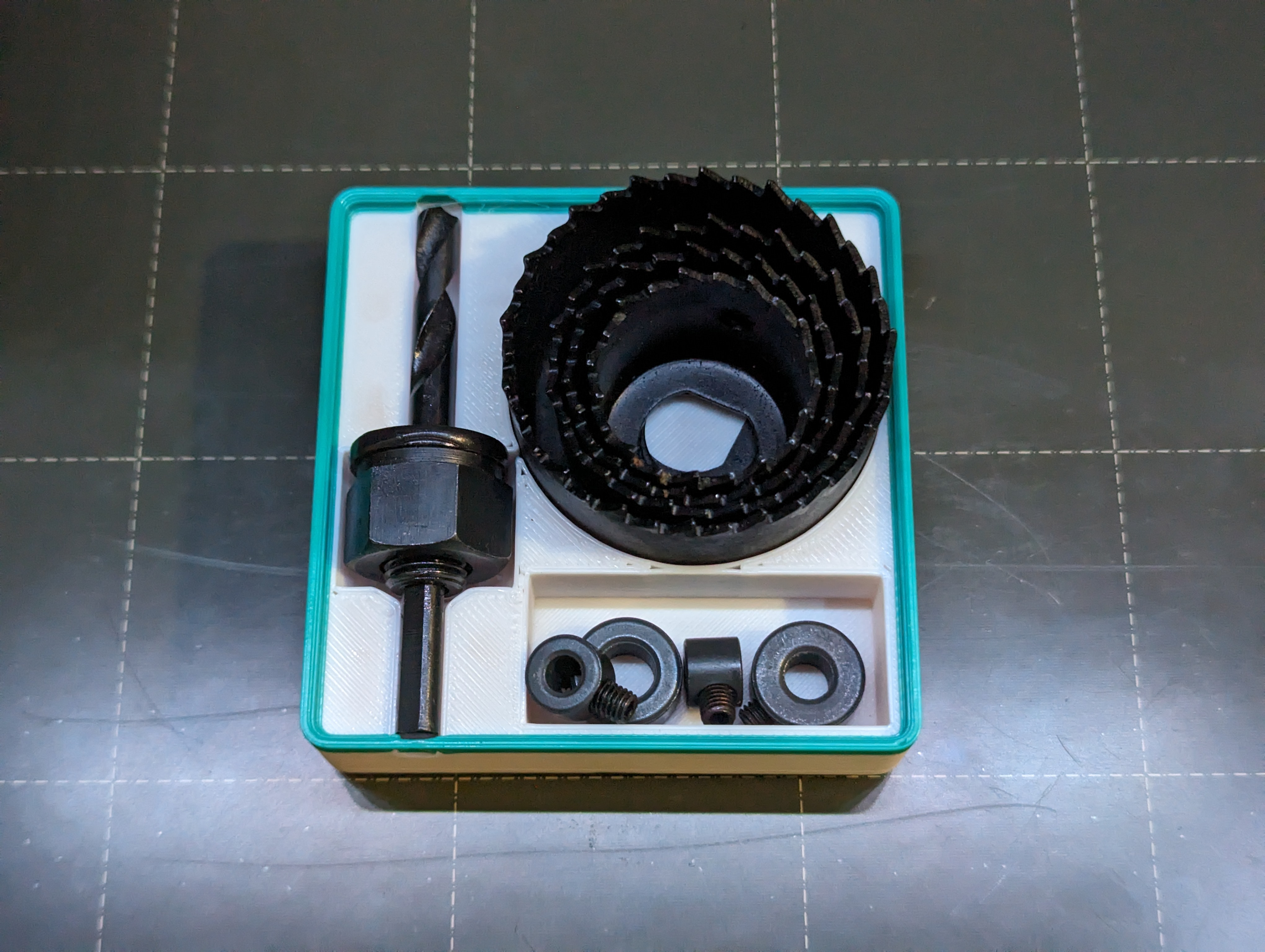 Gridfinity Hole Saw Holder Plus Catch Bin by Poptarr | Download free ...