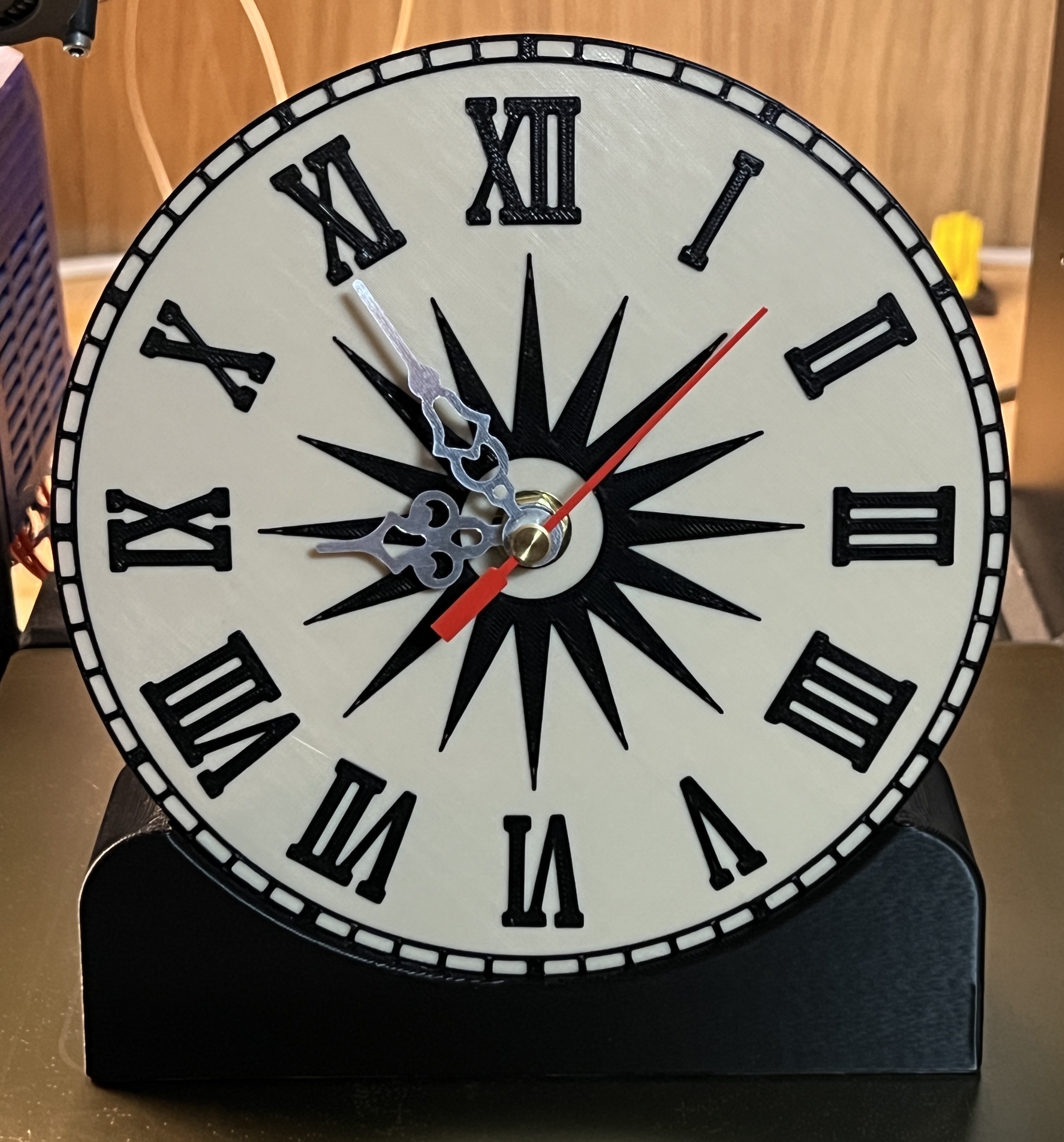 Desk Top Roman Numerals Clock & Stand by muddymaker | Download free STL ...