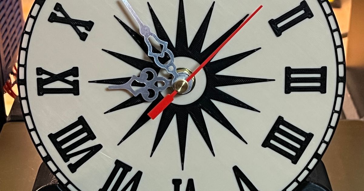 Desk Top Roman Numerals Clock And Stand By Muddymaker Download Free Stl Model