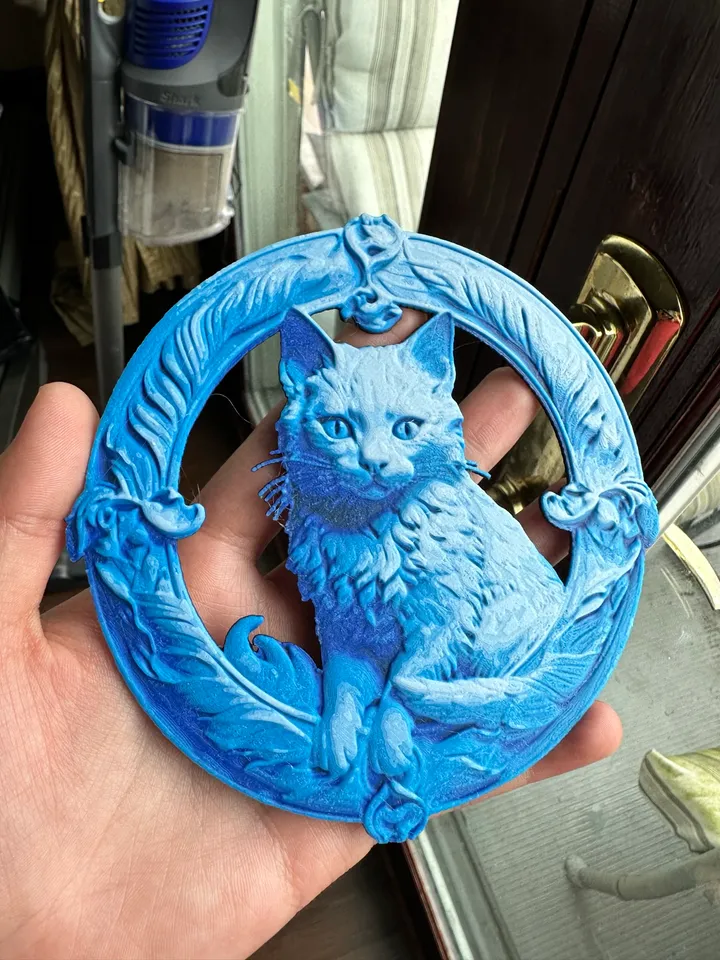 Cat Relief Cameo (Filament Painting) by markury | Download free STL ...