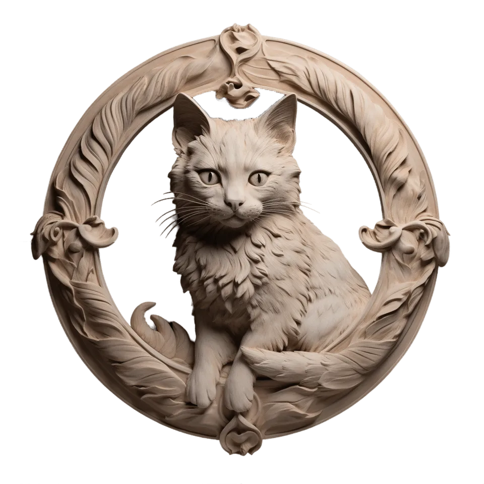 Cat Relief Cameo (Filament Painting) by markury | Download free STL ...