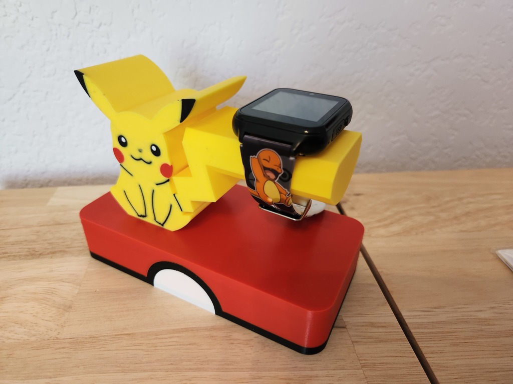 Pikachu Watch Stand for Pokemon Watch by sj3Dprints | Download free STL ...