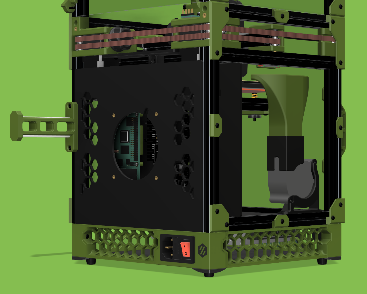 Voron V0.2 Lower Rear Panel with 8010 MCU fan by thrutheframe | Download free STL model ...