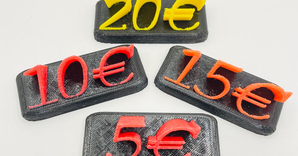 PRICE TAGS - 4 PIECES IN EURO € by EndK7 | Download free STL model ...