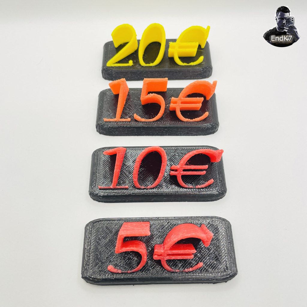 PRICE TAGS - 4 PIECES IN EURO € by EndK7 | Download free STL model ...