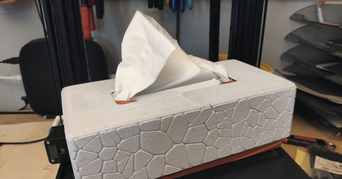 TWO PIECE Tissue Box Cover (Curved Stone Pattern) by Pixel Vengeur ...